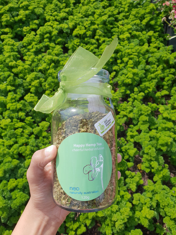 lemon myrtle and Hemp seeds - Happy Hemp Tea Infusion - Neo Australia